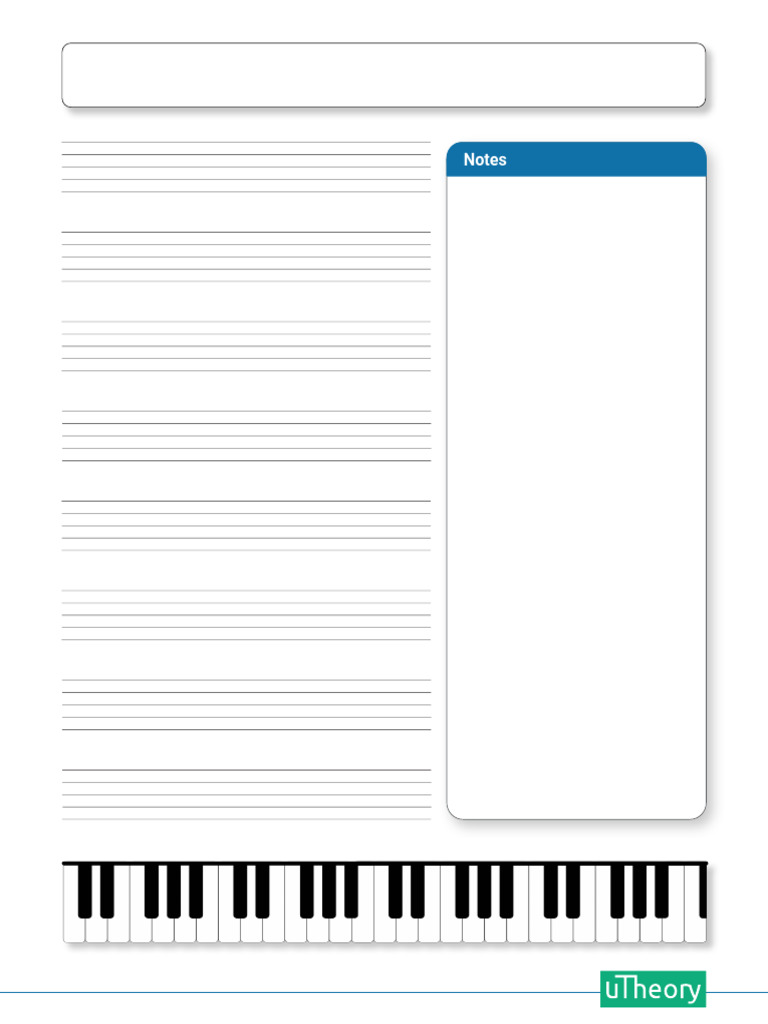 Staff Paper Piano Bottom Notes Side | PDF