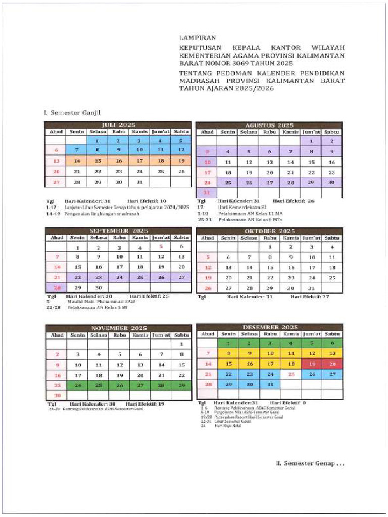 Pedoman Kaldik-Madrasah Kalbar 2025 2026 Compressed | PDF