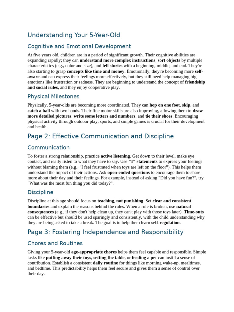 Guide to 5-Year-Old Development | PDF | Toys | Cognitive Psychology