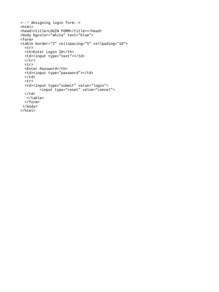 ! Designing Login Form .HTML | PDF