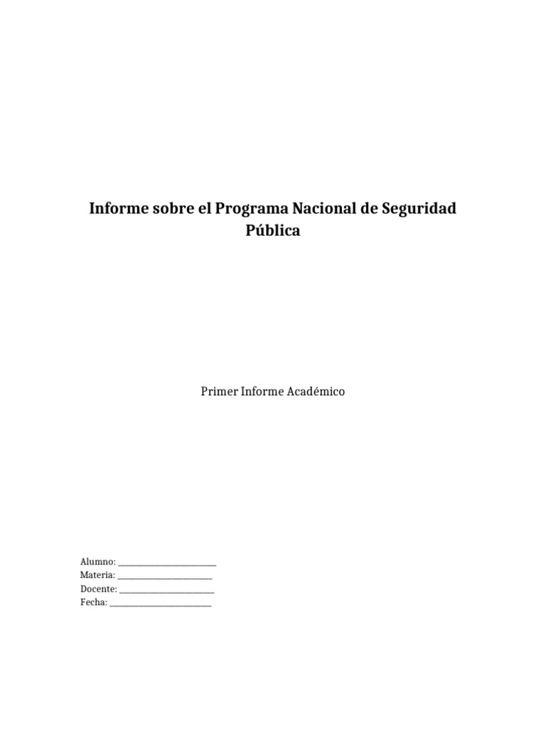 Informe PNSP 1 | PDF | México | Valores