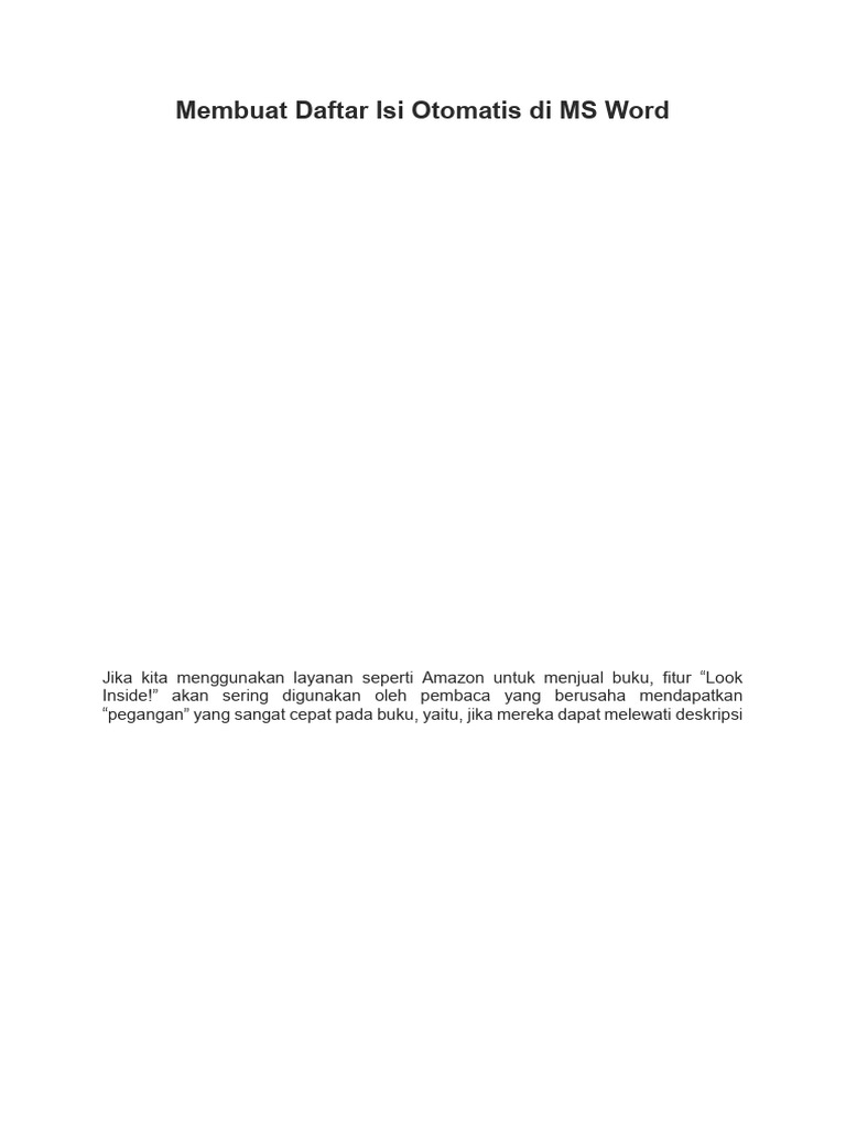 Cara Mudah Buat Daftar Isi MS Word | PDF