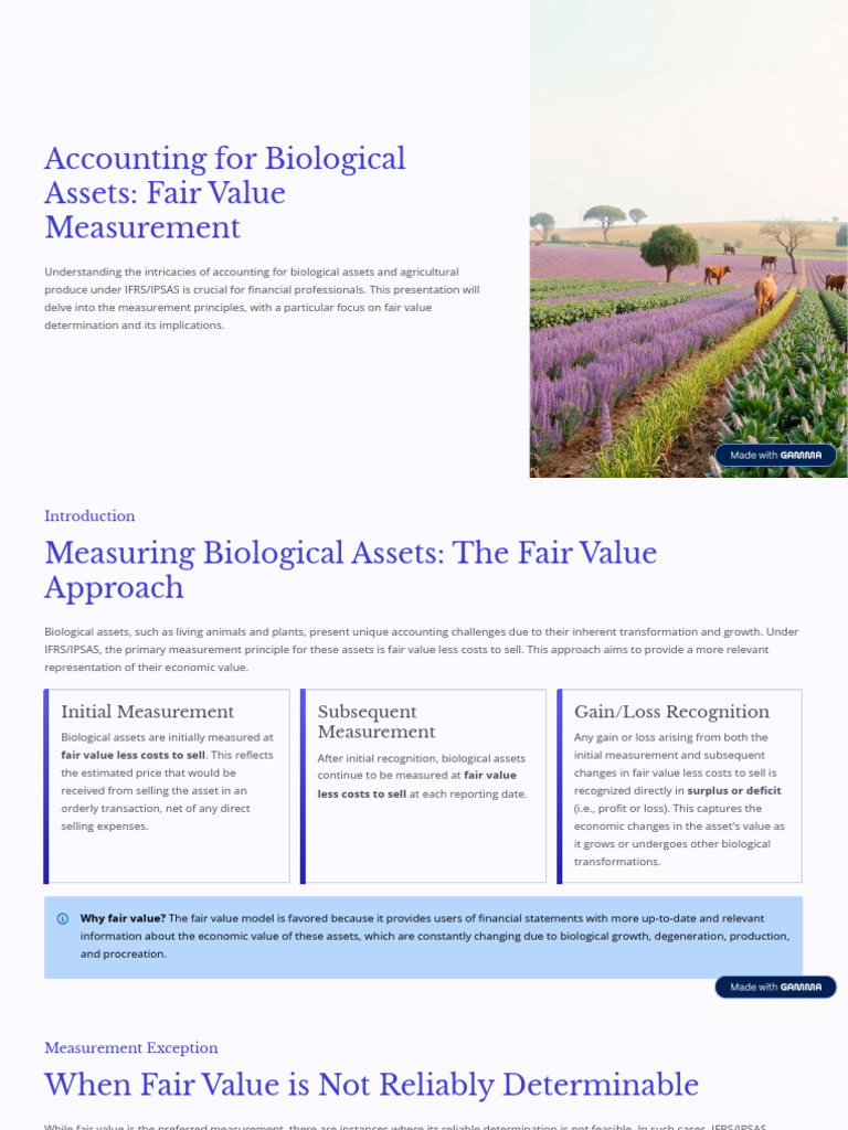 Fair Value Measurement of Biological Assets | PDF | Fair Value ...