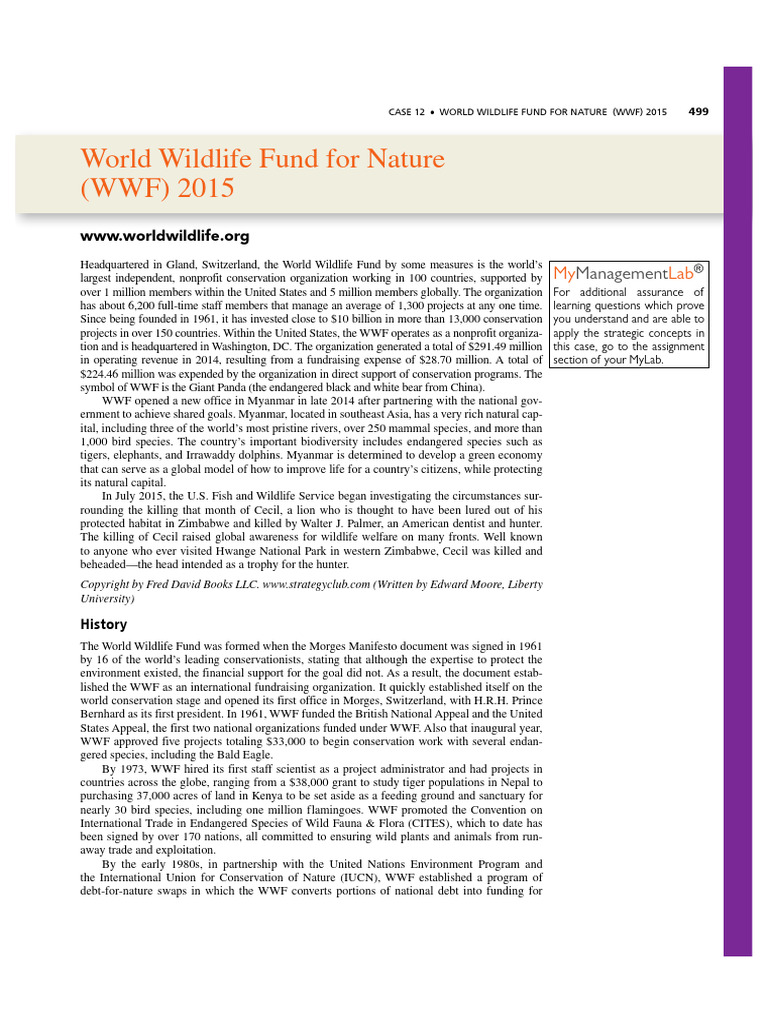 World Wildlife Fund (WWF) | PDF | Balance Sheet | World Wide Fund For ...
