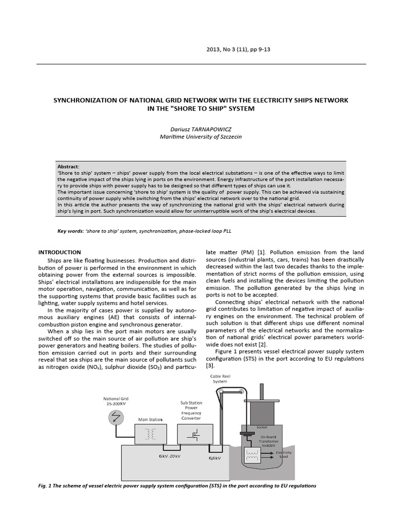 Shore-to-Ship Power Supply Synchronization | PDF | Electrical ...