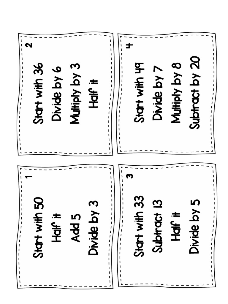 Math Cards Mental | PDF