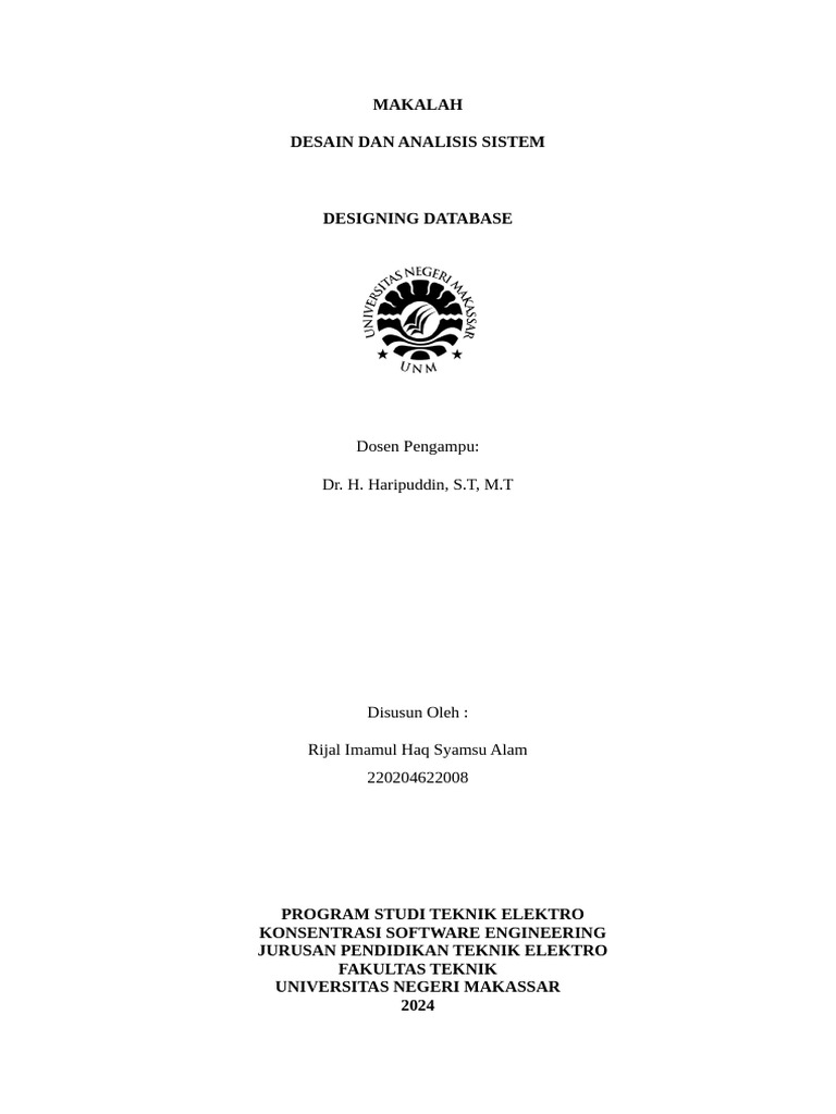 Makalah Designing Database | PDF
