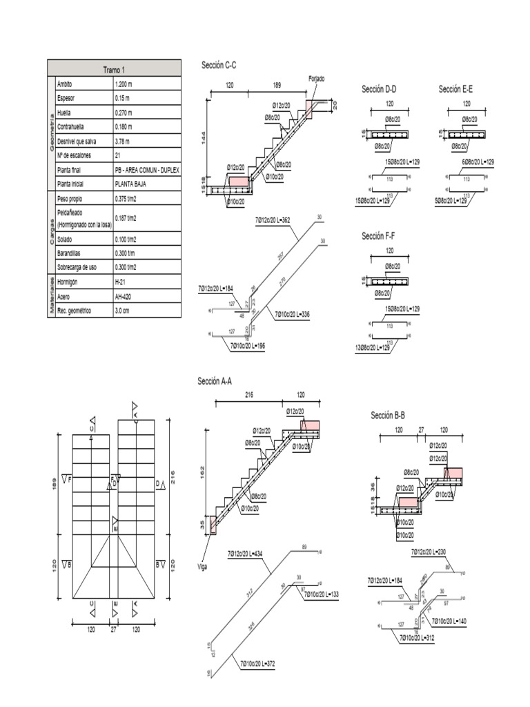 PLANO DE ESCALERAS 1 ACTUAL 2025-Model | PDF | Materiales | Construyendo tecnología