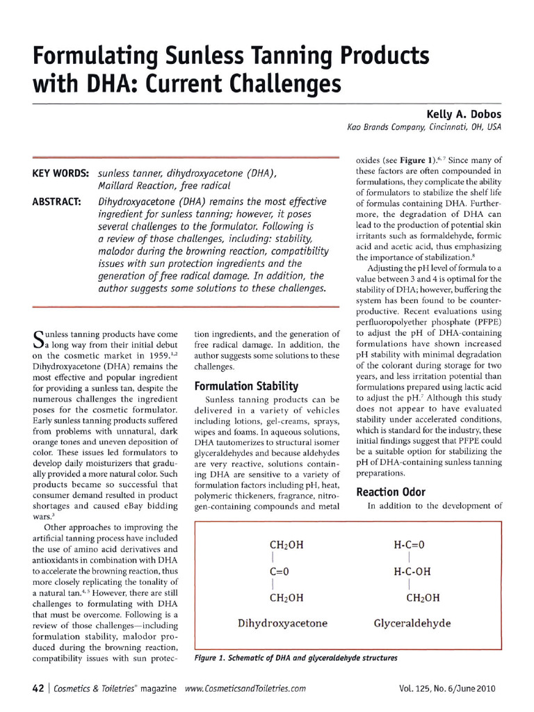 Formulatinf Sunless Tanning Products With DHA - Current Challenges ...