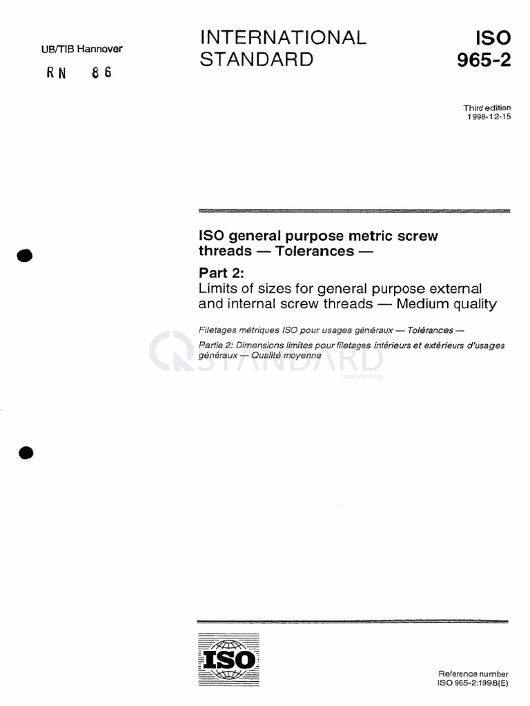 Iso 965-2-1999 | PDF