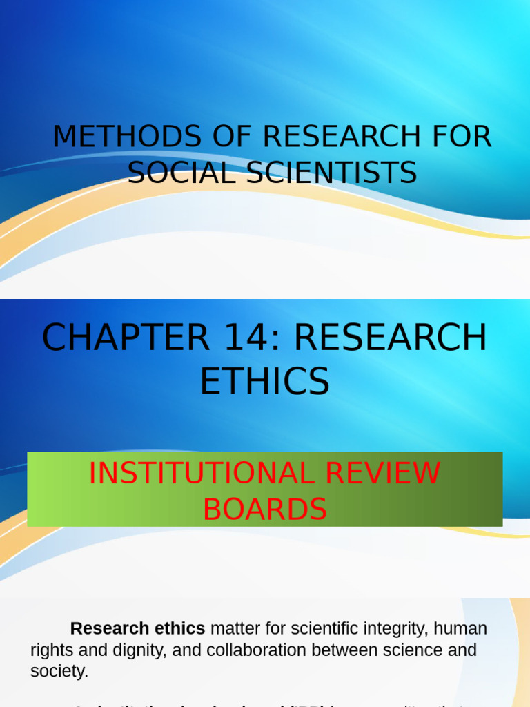 Research Ethics and IRB Guidelines | PDF | Institutional Review Board ...
