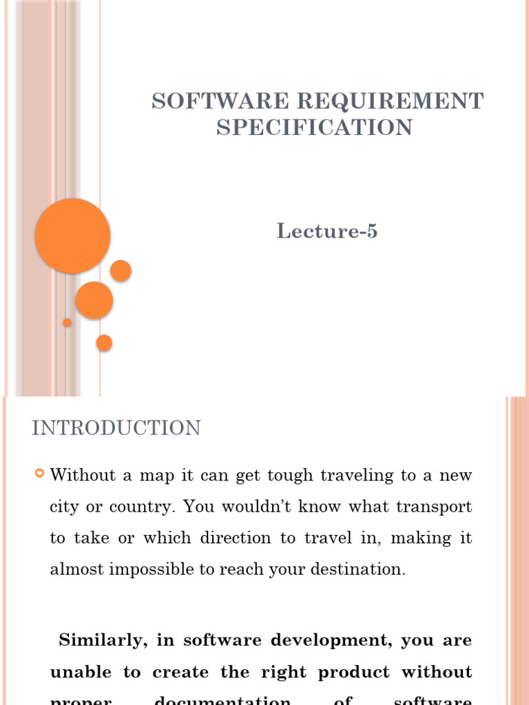Lecture 5 Software Requirement Specification | PDF | Use Case | Software