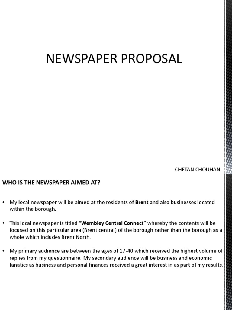 Newspaper Proposal | PDF | Newspapers | The Times