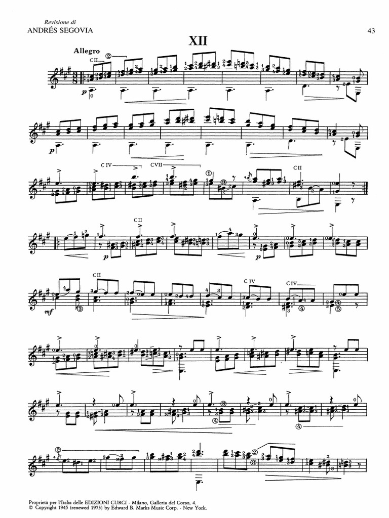 Sor, F. - 20 Estudios (Segovia - Gilardino) | PDF