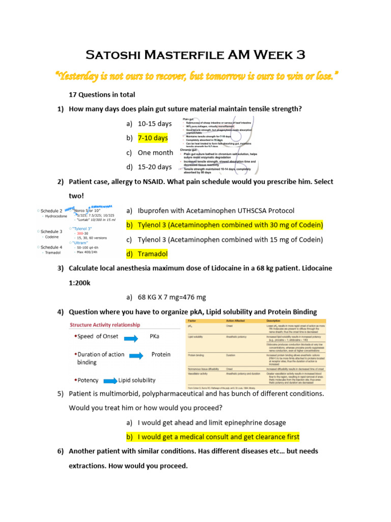 Satoshi Masterfile Final Week 3 | PDF | Clinical Medicine | Drugs