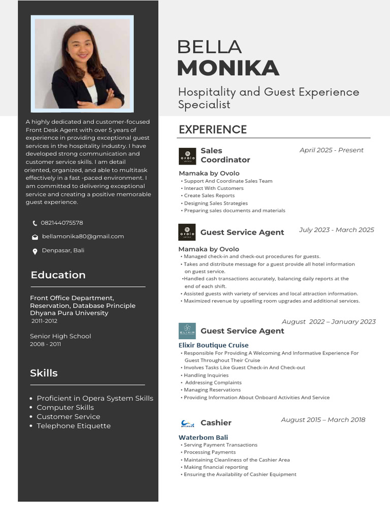 CV Bella Monika - New | PDF | Service Industries | Computing