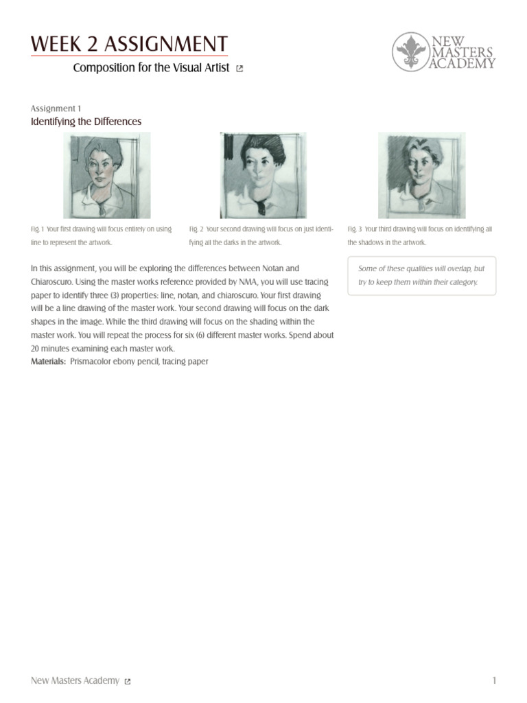 Composition For The Visual Artist Week 2 Assignment LT | PDF