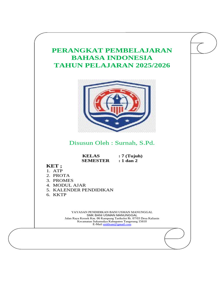 Cover Perangkat Mengajar Kelas 7 | PDF