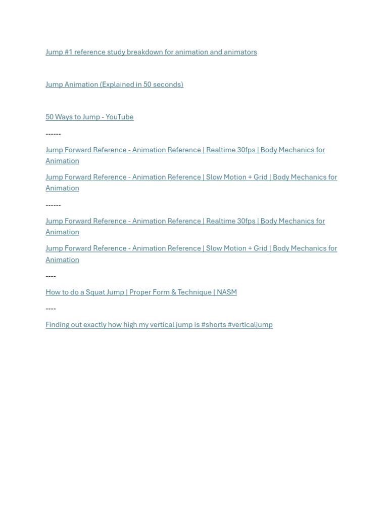Jump Reff Video | PDF