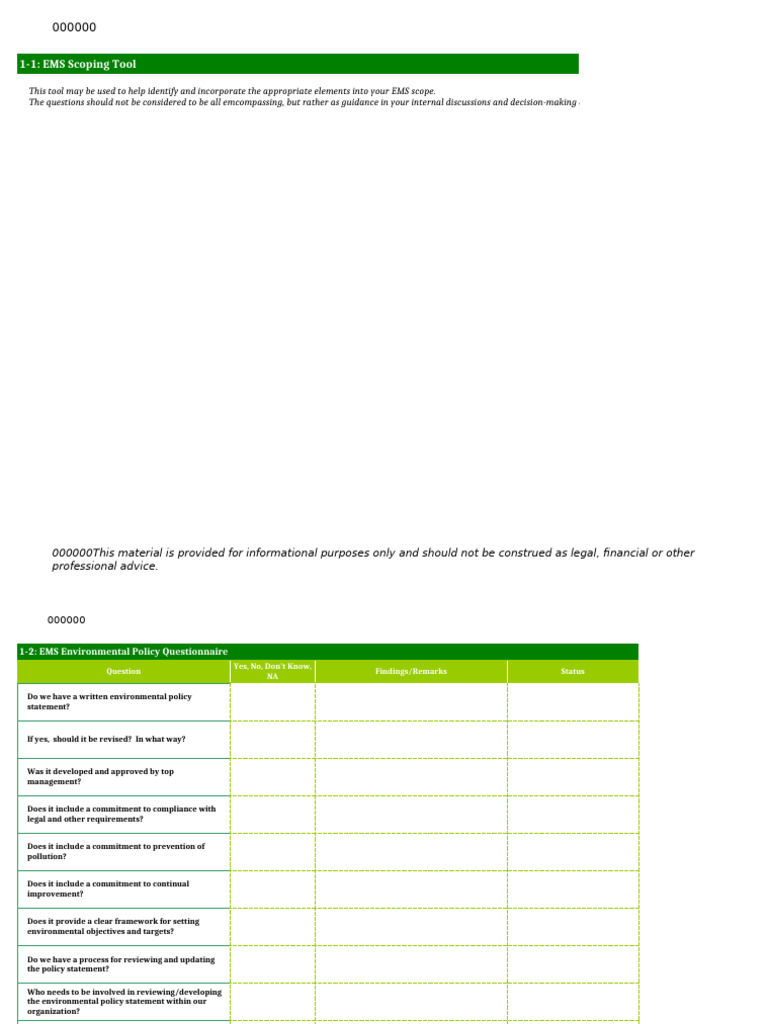 EMS Scope and Environmental Policy Guide | PDF | Life Cycle Assessment ...