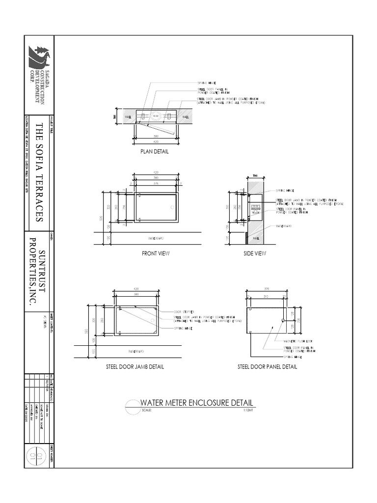 Steel Door and Water Meter Details | PDF