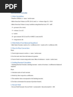 Stoichiometry Formula Cheat Sheet | PDF