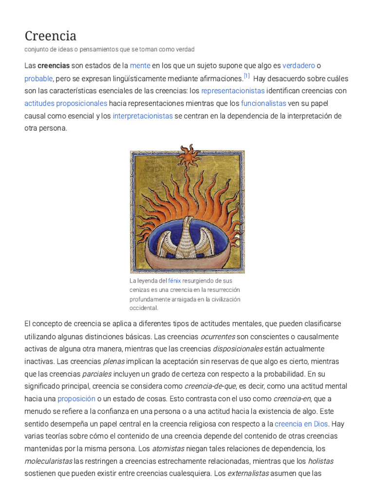 Creencia | PDF | Epistemología | Conceptos psicologicos