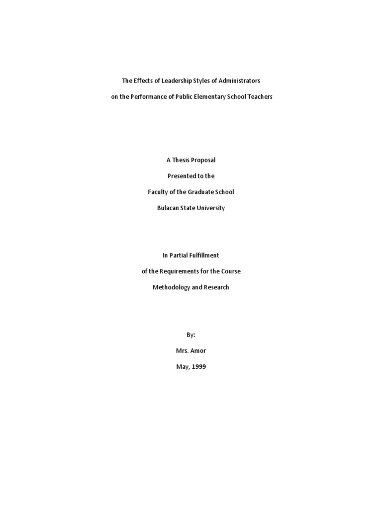 Sample Thesis Proposal | PDF