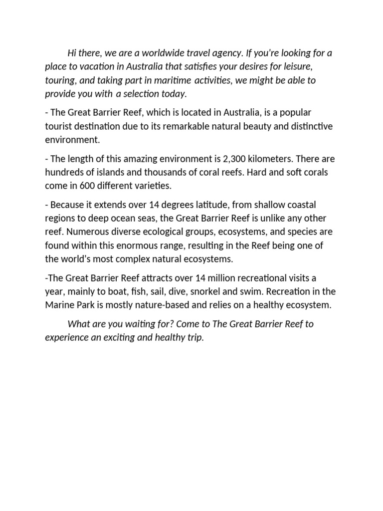 The Great Barrier Reef | PDF