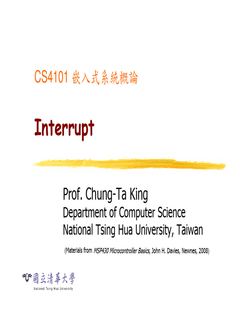 L04 Interrupt | PDF | Computer Architecture | Central Processing Unit
