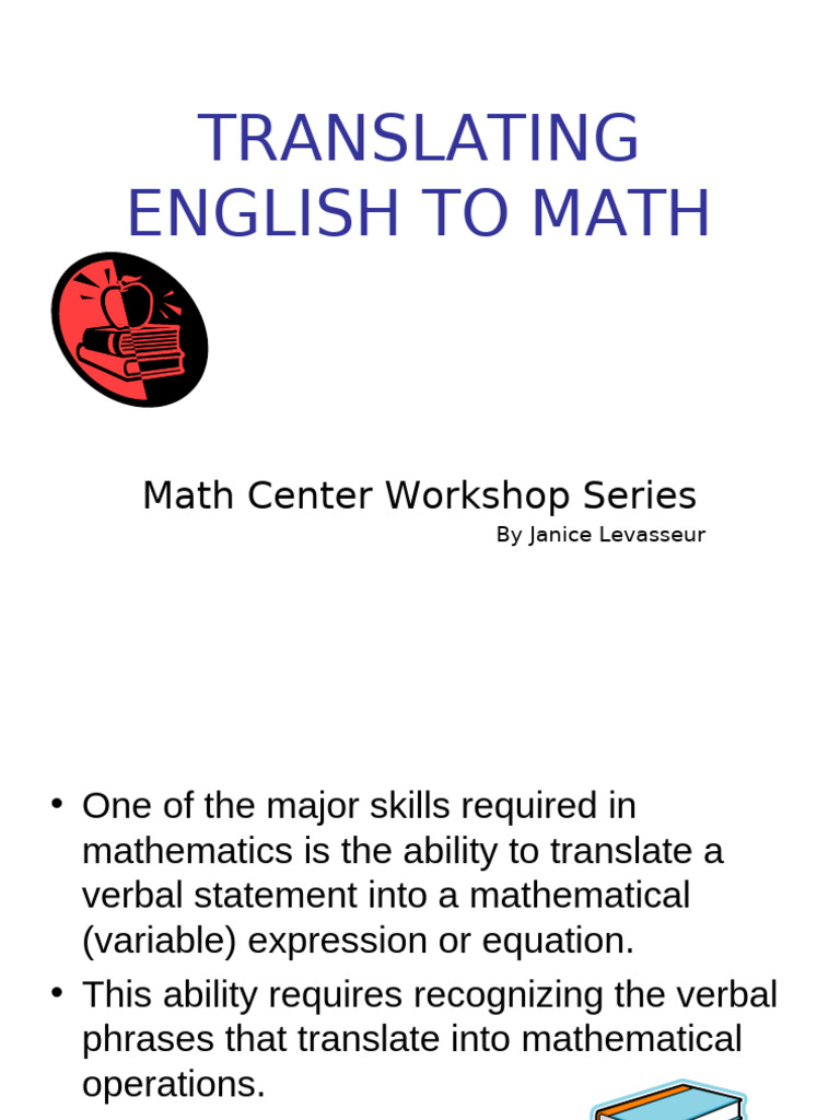 2.3. Translating Engl To Math | PDF | Subtraction | Division (Mathematics)