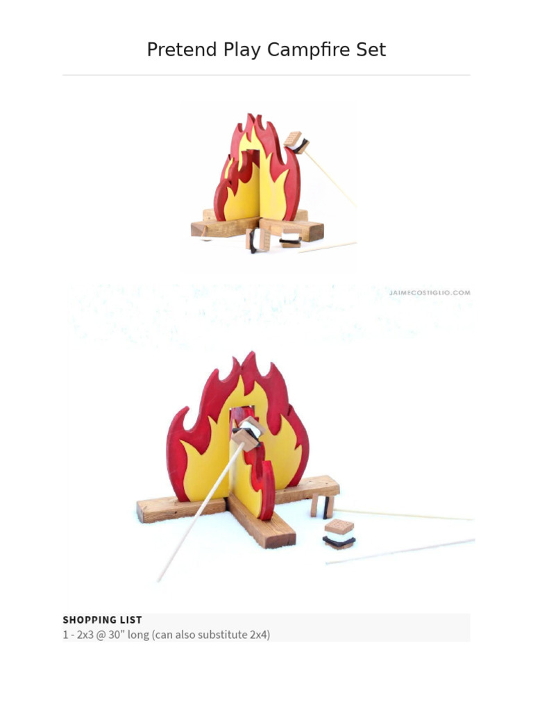 Pretend Play Campfire Set | PDF