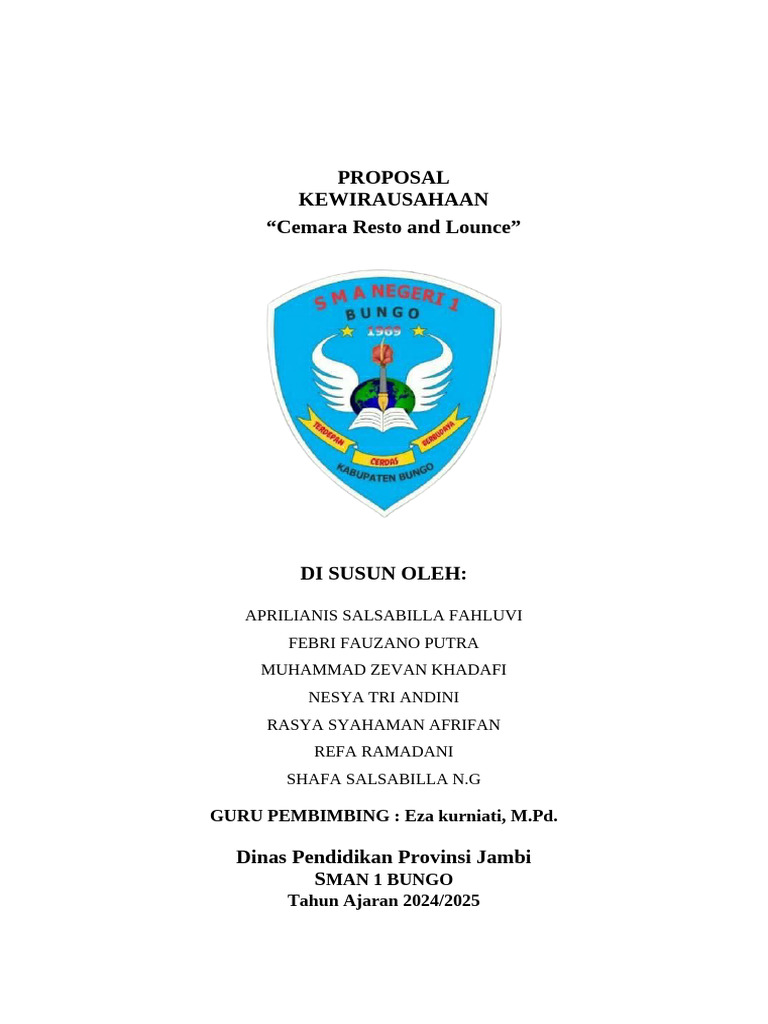 Proposal Kewirausahaan Cemara Resto | PDF