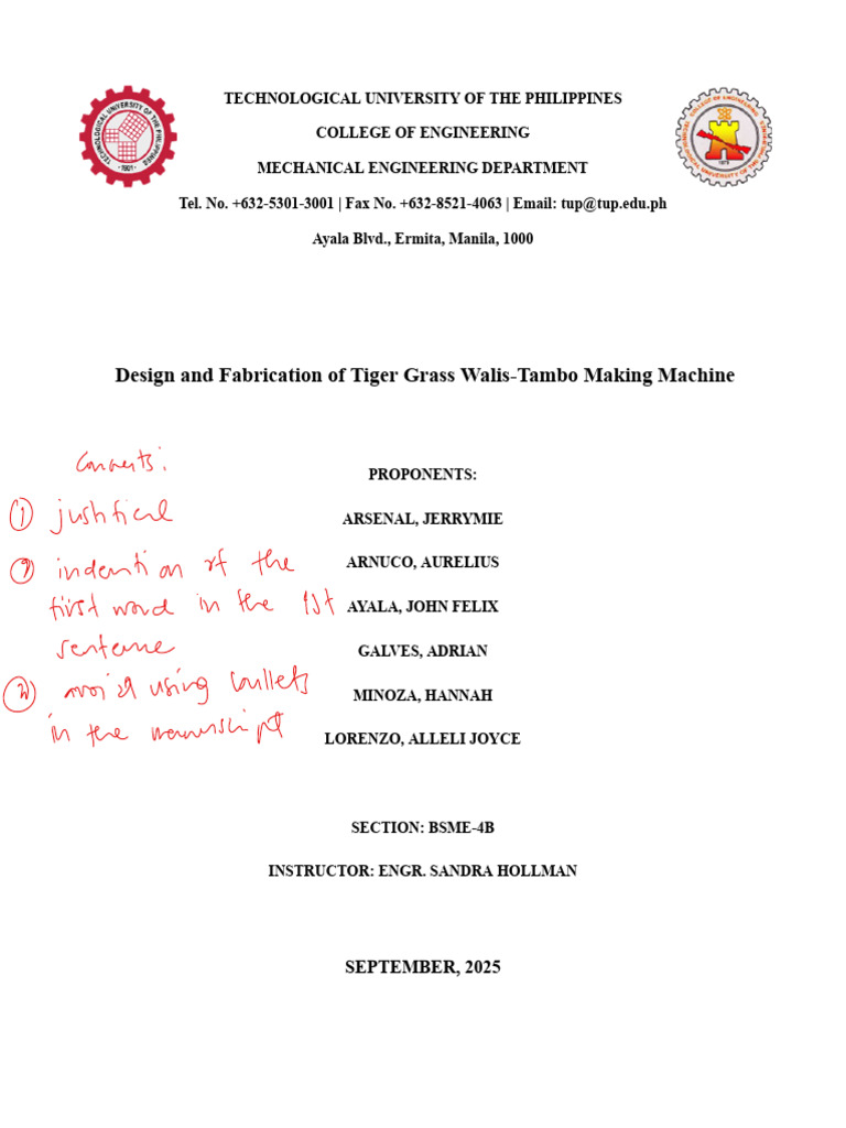 Design and Fabrication of Tiger Grass Walis Tambo Making Machine With ...