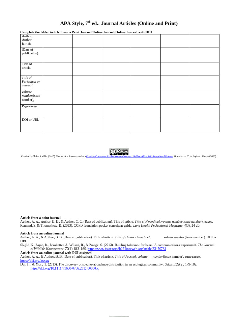 Referencing Worksheet | PDF