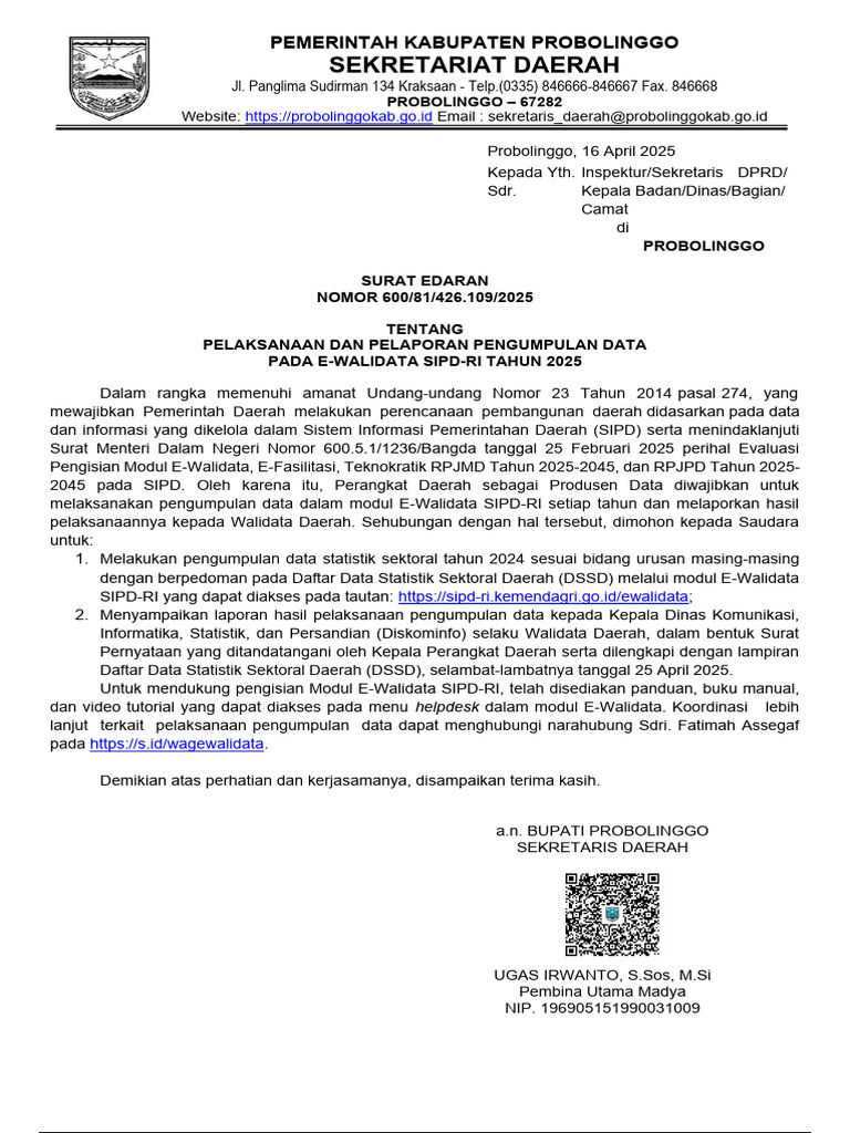 20250416171957surat Edaran e Walidata 2025 | PDF