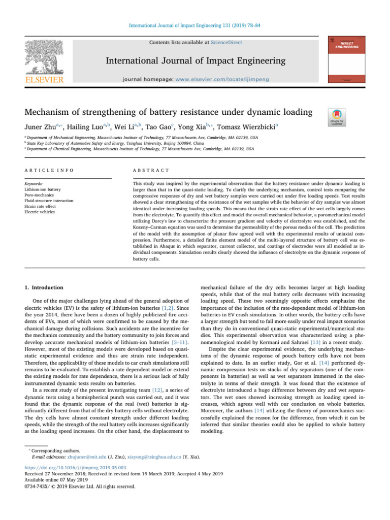 Battery Resistance Under Dynamic Loading | PDF | Lithium Ion Battery ...