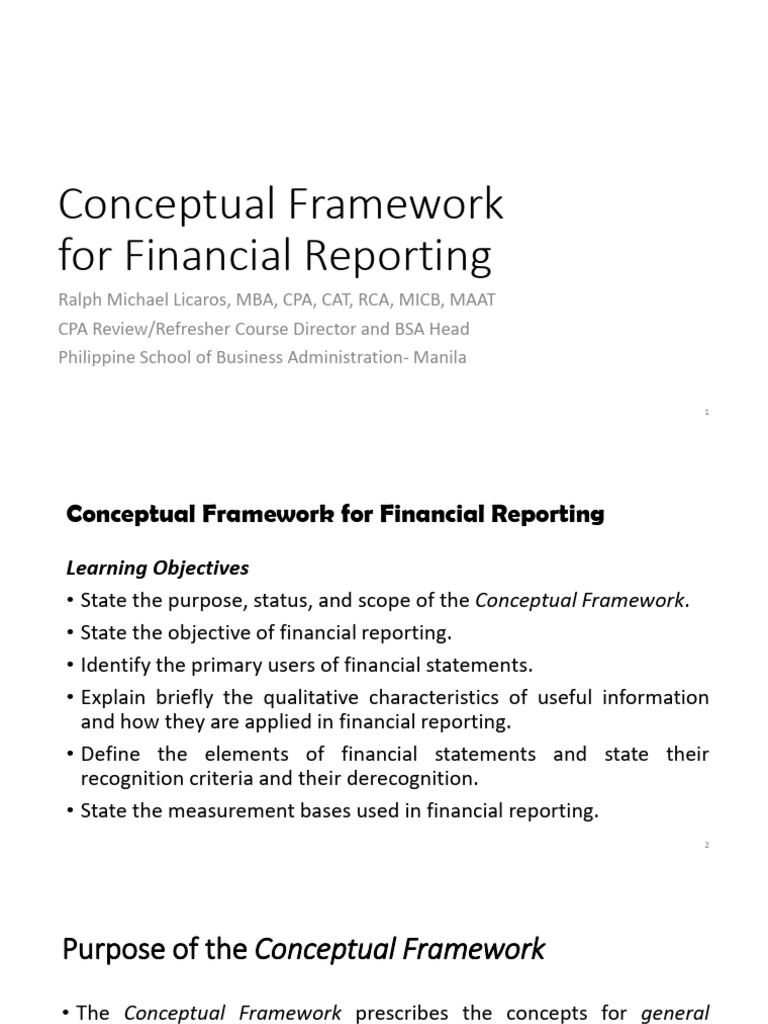 Financial Reporting Conceptual Framework | PDF | Historical Cost | Fair ...