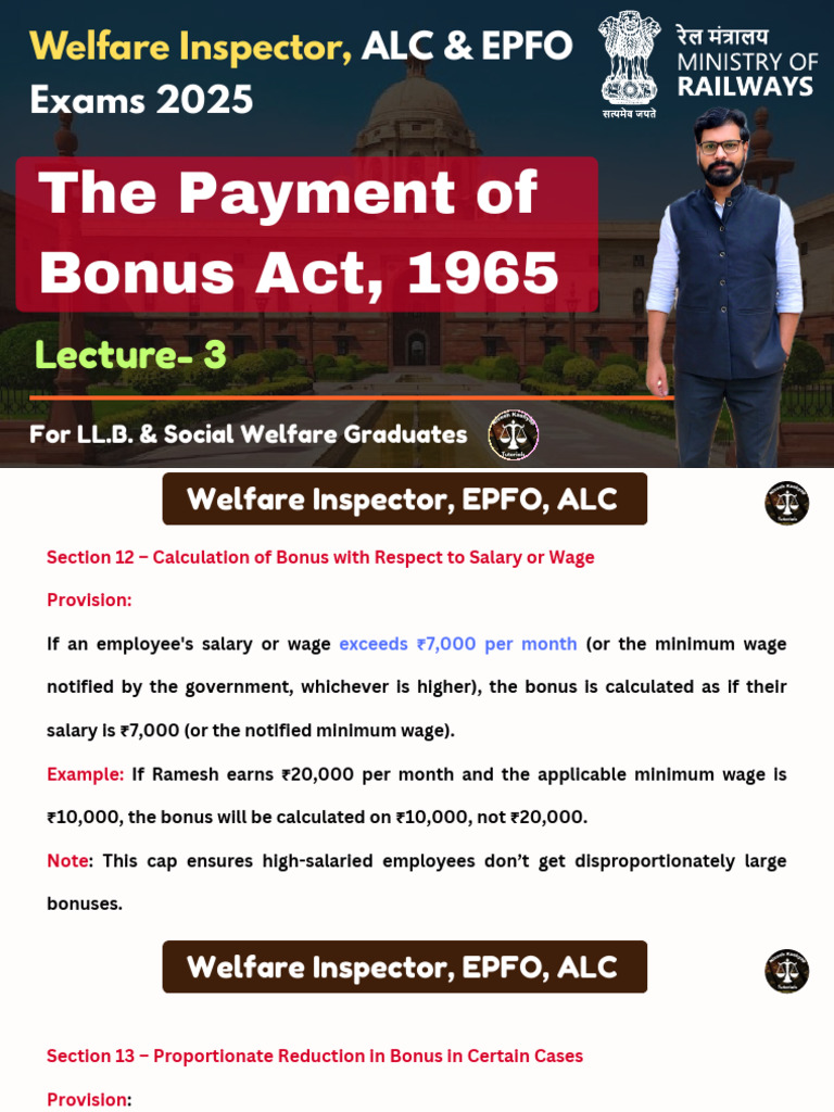 Bonus Calculation Under Payment Act 1965 | PDF | Employment | Salary