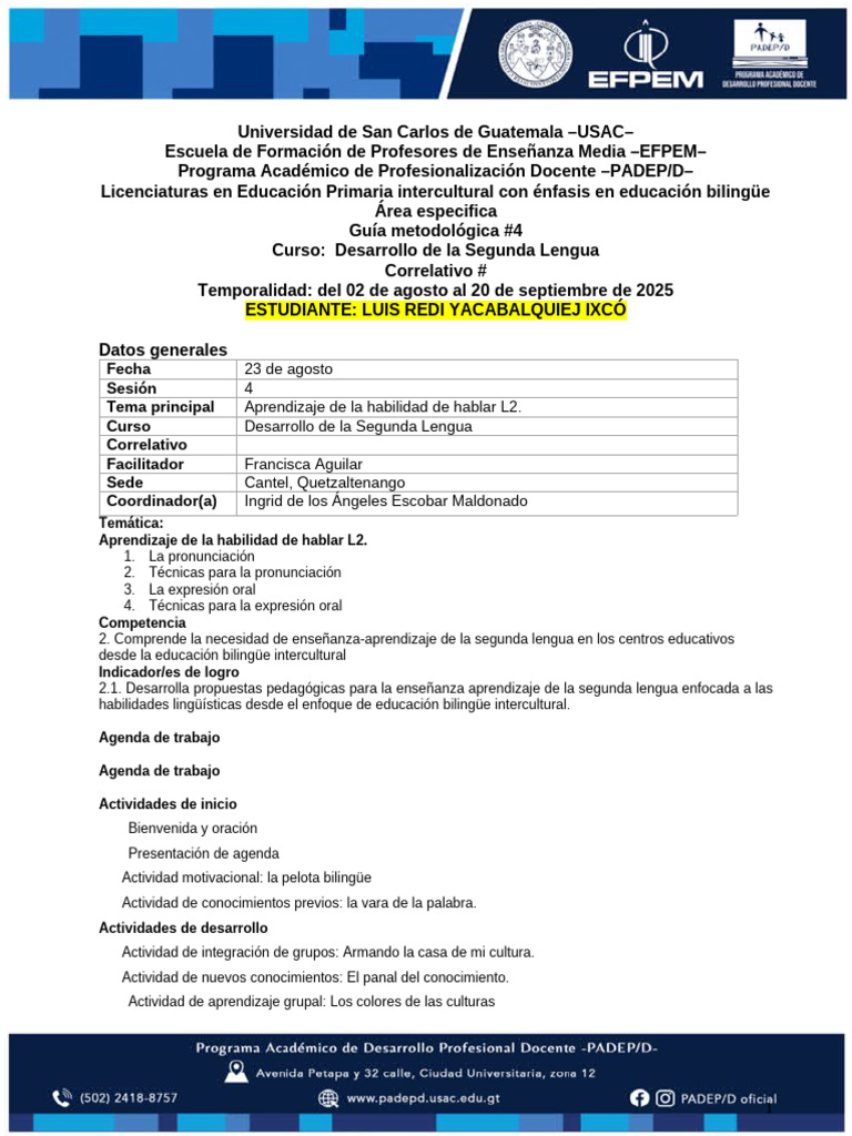 Habilidades de Hablar en Segunda Lengua | PDF | Multilingüismo ...
