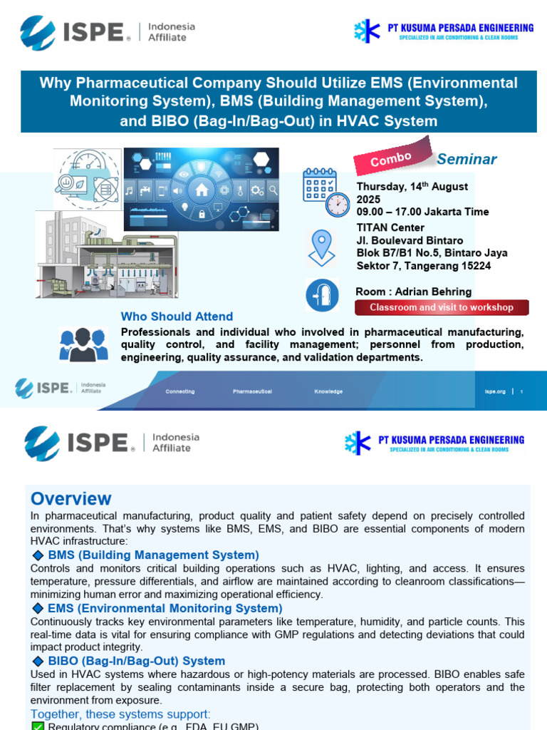 HVAC Systems for Pharma: EMS, BMS, BIBO | PDF | Regulatory Compliance