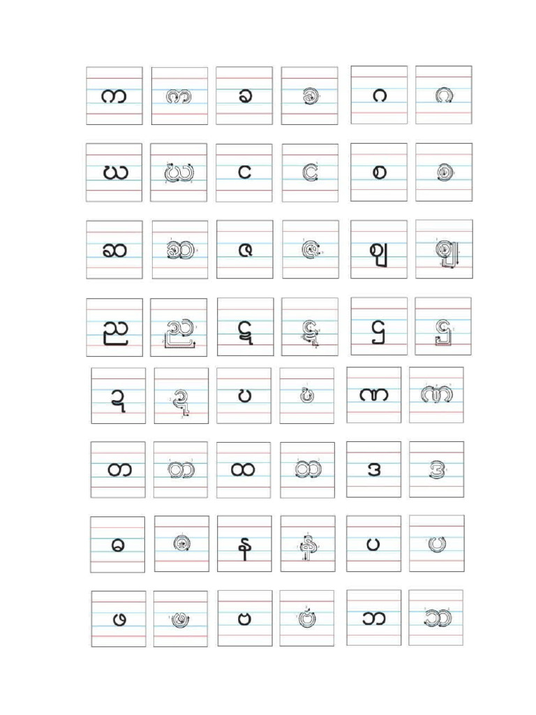 Tracing Burmese Alphabet | PDF