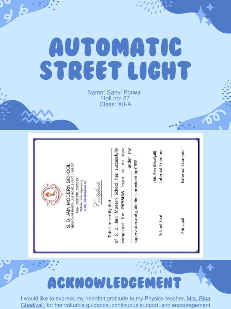 Automatic Street Light System Overview | PDF | Relay | Street Light