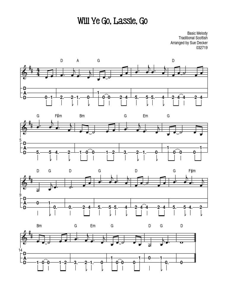 Will Ye Go Lassie Go Basic Melody | PDF | Chess Theory | Chess Openings