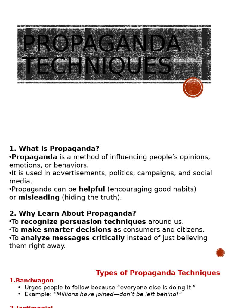 Understanding Propaganda Techniques | PDF