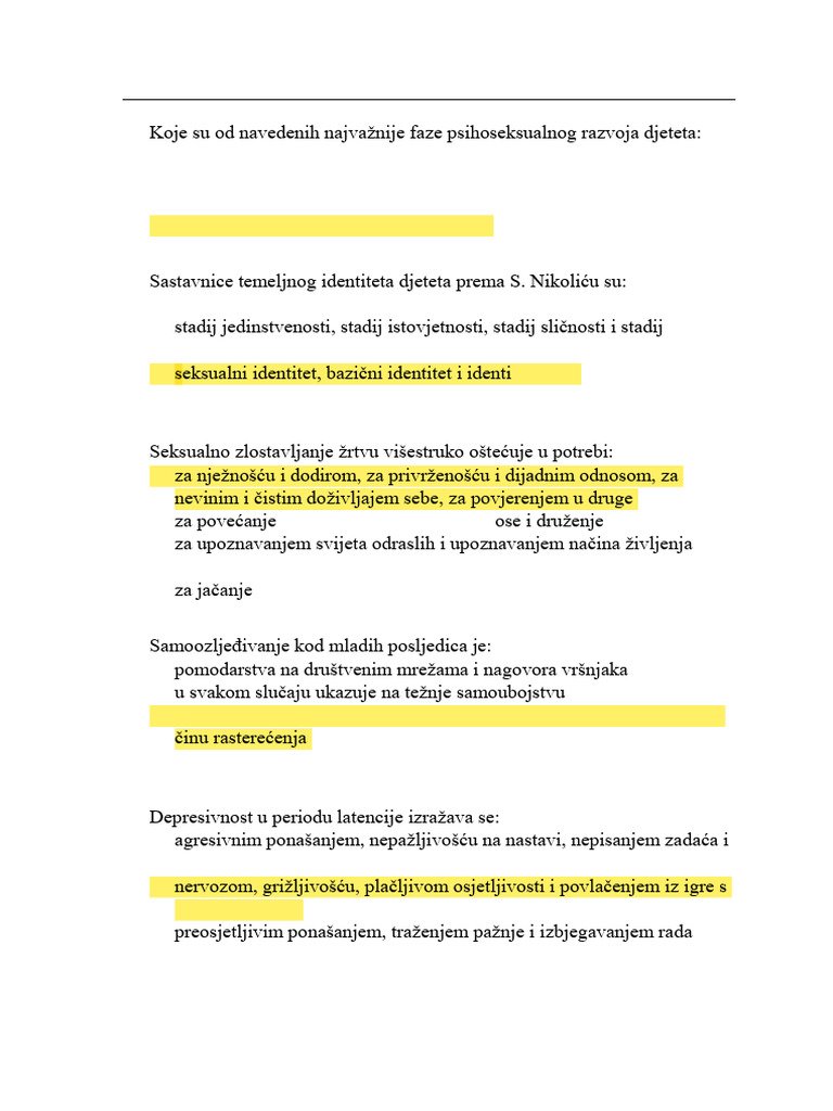 Psihodinamika Pitanja Za Usmeni | PDF