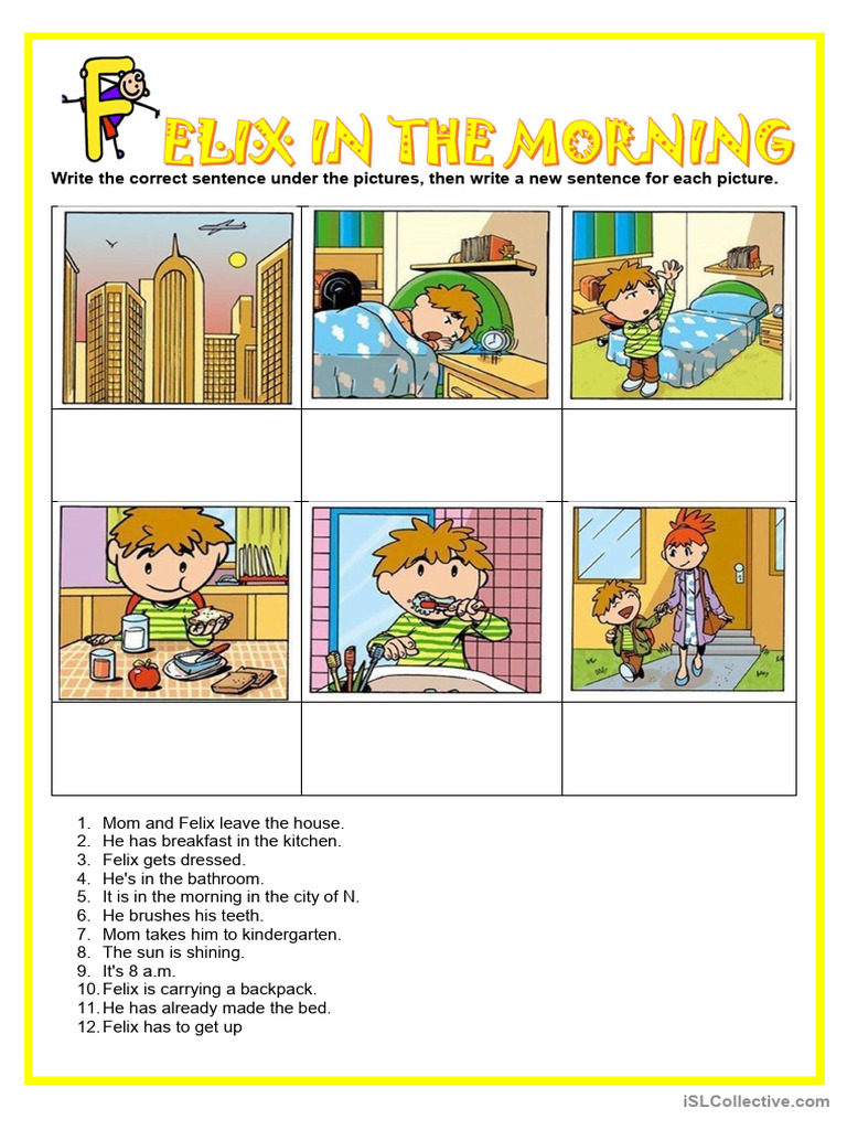 Felix's Morning Routine for Kindergarten | PDF