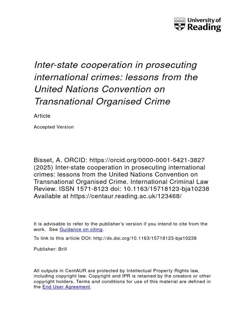 Inter-State Cooperation on International Crimes | PDF | International ...