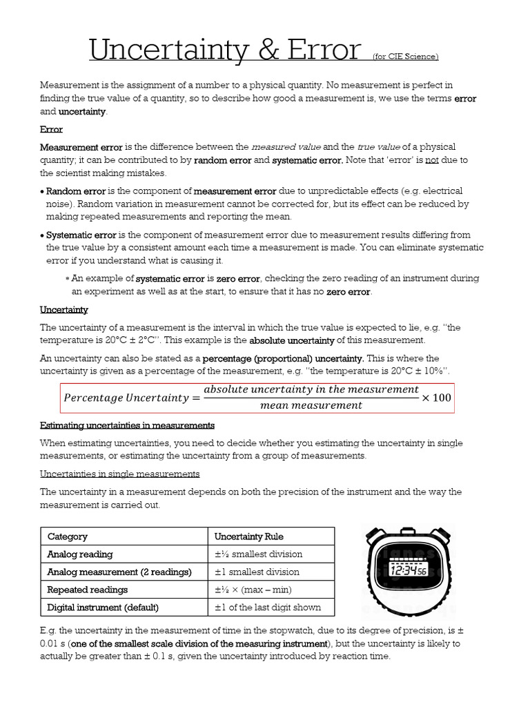 Uncertainty and Error 2025 | PDF | Observational Error | Uncertainty