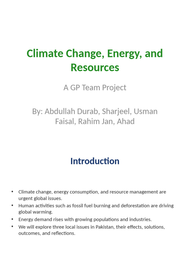 Climate Change Energy Resources Styled | PDF | Climate Change | Agriculture